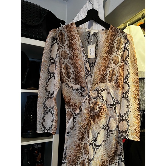 Maje | Dresses | Maje Repena Snake Print Sheer Dress From Bloomingdales ...